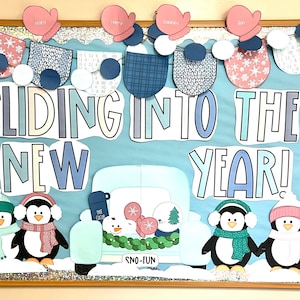 Winter Wonderland Penguins Winter December & January Bulletin Board - Etsy