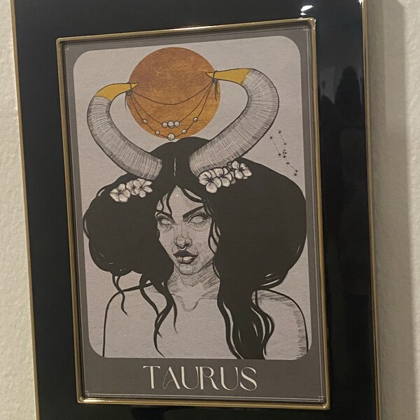 Taurus Zodiac Print, Taurus Art Print, Taurus Zodiac Art, Zodiac ...