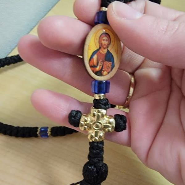 100 Knots Greek Orthodox Handmade Prayer Rope With Double-sided Icon ...