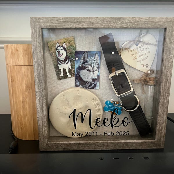 Pet Memorial Shadowbox, Large Shadowbox Display, Dog Memorial , Cat ...