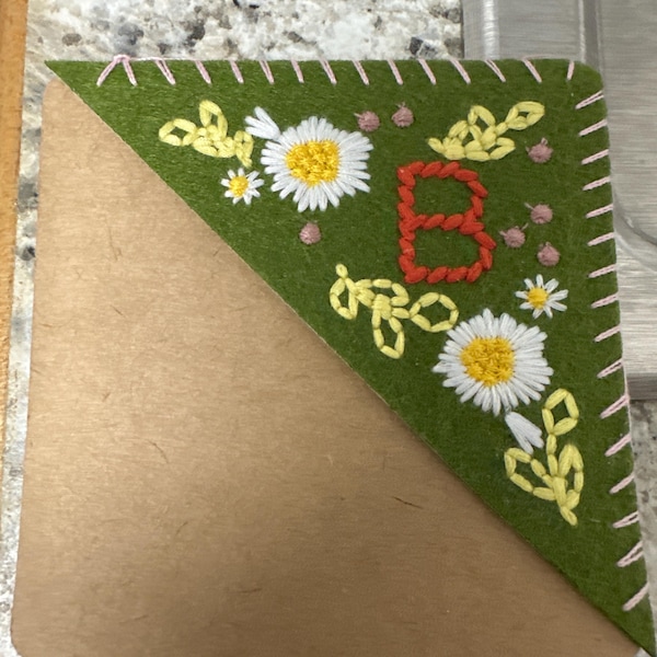 Handmade Embroidered Corner Page Bookmark, A to Z Letters Personalized ...