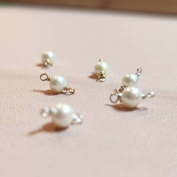 Set of 5 X Gold Filled or Sterling Silver 4mm Round Real Freshwater ...