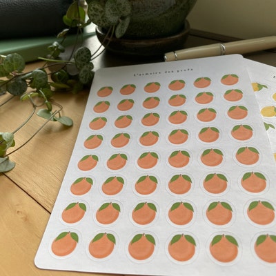 PEACH Icon Stickers / Fruit Planner Stickers - Etsy