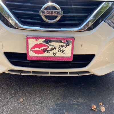 Custom any Name Laser Cut License Plate Kissing Lips. - Etsy