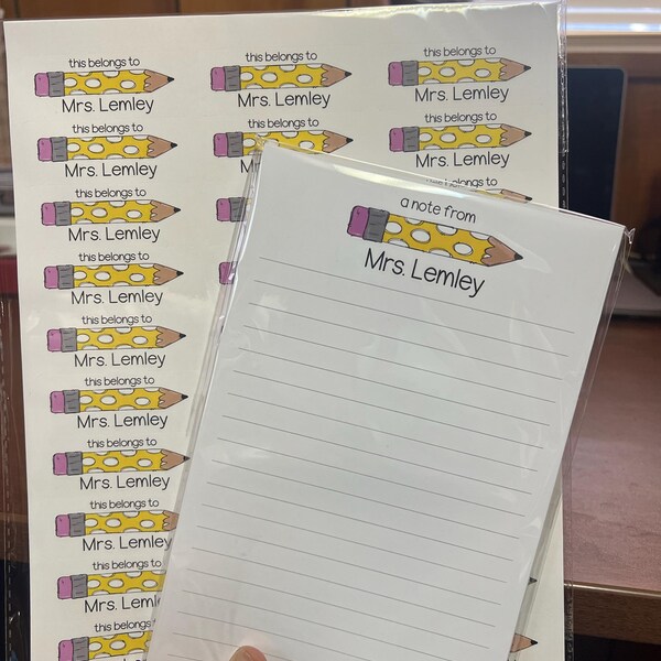 Pencil Name Sticker for Teachers | This Belongs to Label for School ...