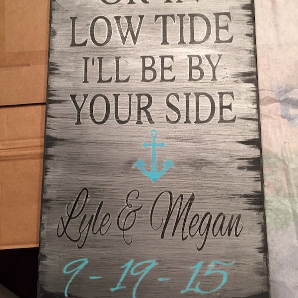 High Tide or Low Tide Personalized Sign. 12" X 24" - Etsy