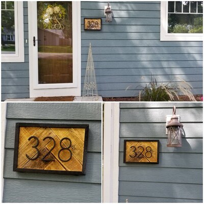 House Numbers Rustic Modern Address Sign Farmhouse Decor Outdoor Sign ...