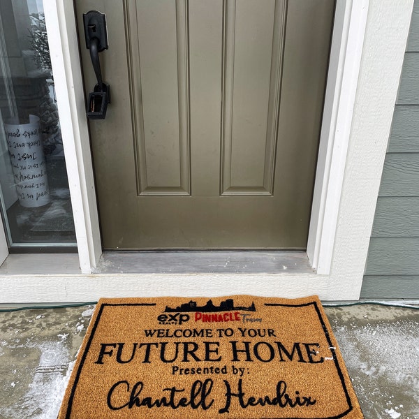 Welcome Mat Future Home Doormat Real Estate Closing Gift Outdoor Door ...