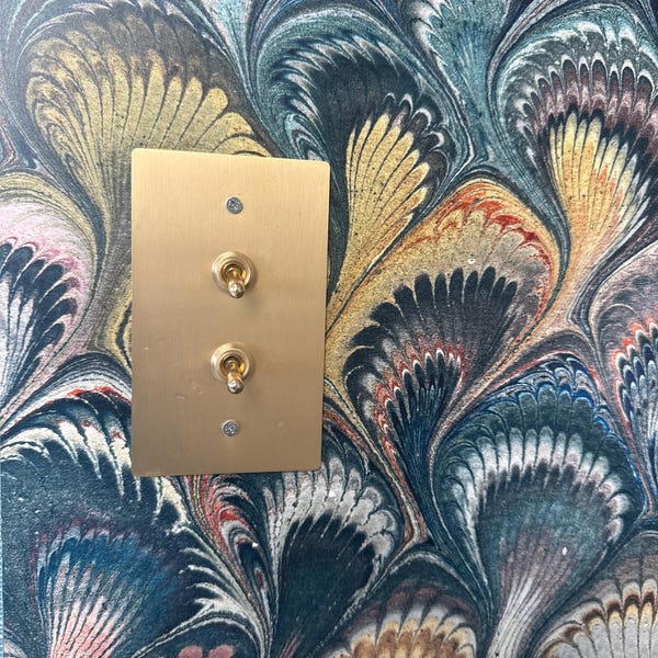 Personalized Engraving - Classic Brass Toggle and Knob Switch Plate - Etsy