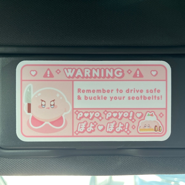 Affirmation Cute Car Warning Sticker | Car Decal, Airbag Label, Pink ...