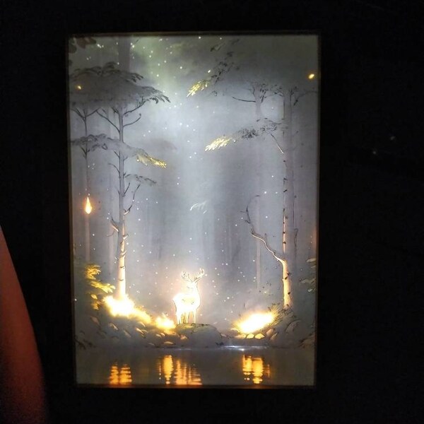 LED Light Painting, Light Painting Shadow Box, Bedside Lamp, Wall Lamp ...