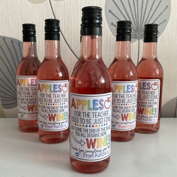 Printable Teacher Wine Tag. Apple for Teacher Used to Be Fine, You All ...