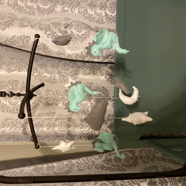 Felt Dragon Baby Mobile PDF Pattern: DIY Nursery Decor (SVG Included ...
