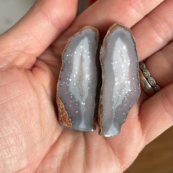 Beautiful, Spotted Pattern, Montana Moss Agate Specimen. Cut and ...