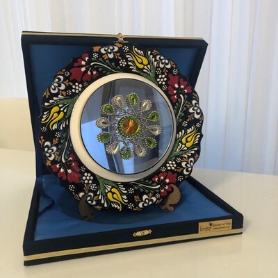 String Art in Mirror Turkish Tile Ceramic Wall Plate String - Etsy