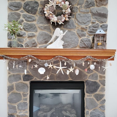 Large Starfish, Capri, Scallop, Seashells Hanging Rope Garland Mantle ...