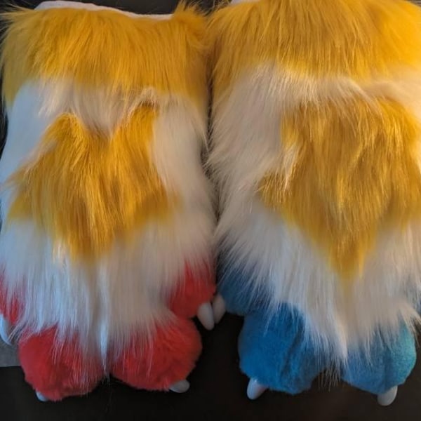 Furry Paws With Star Pattern and Colorful Style | Fluffy Fursuit ...