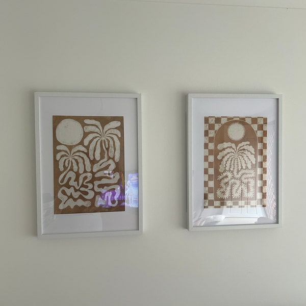 Palm Tree Print, Palm Trees Abstract Wall Art Neutral, Coastal Gallery ...