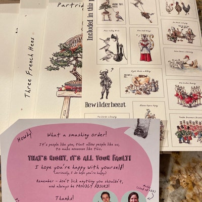 Twelve Days of Christmas Card Set Holiday Cards Pack Christmas Cards ...