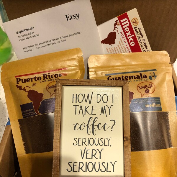 Coffee Mini Sampler With Chocolate Covered Beans | Coffee Gift Box ...