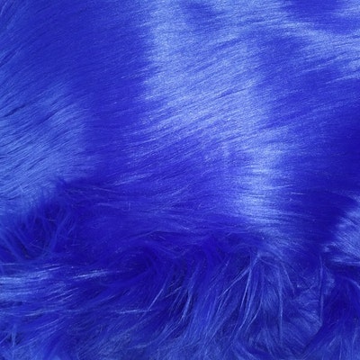 Royal Blue Luxury Long Pile Faux Shaggy Fur Fabric Sold by the Yard 60 ...