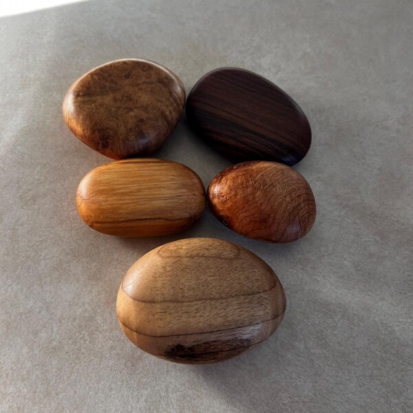 Set of 5 Maple Wood Rocks. Wooden Cairn Style Rock Stack. Zen Home ...
