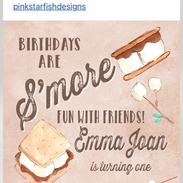 Smore Invitation, Smore Birthday Invitation, S'more Birthday Invitation ...