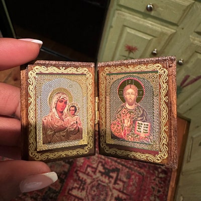 Christian Wooden Carved Triptych With the Life of Jesus Christ A ...