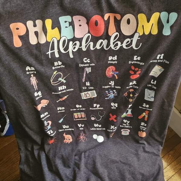 Phlebotomist Nurse Shirt, Phlebotomy Alphabet Shirt, Phlebotomy Tech ...