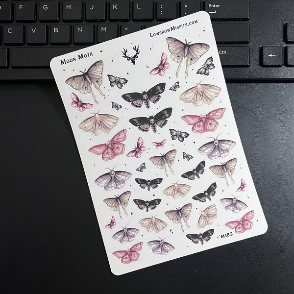 MOON Moth Planner Sticker Sheet - Etsy