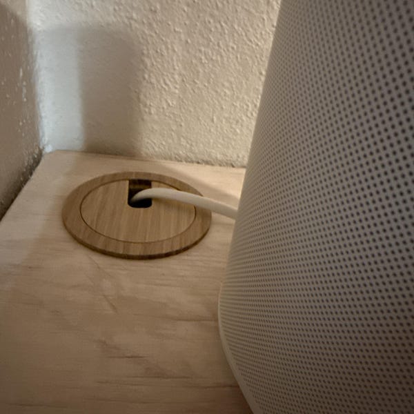 White Oak Wood Desk Cable Grommet: 2 1/4" or 2 1/2". 2 Piece Style Raw ...
