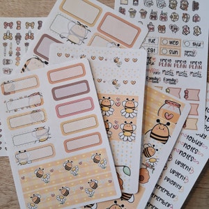 Printable Planner Stickers, Rosie 3 Skin Tones, Emotions Stickers, Cute ...