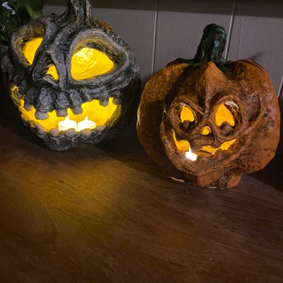 Paper Mache Pumpkin Witch Water Resistant Outside Halloween Fall Decor ...