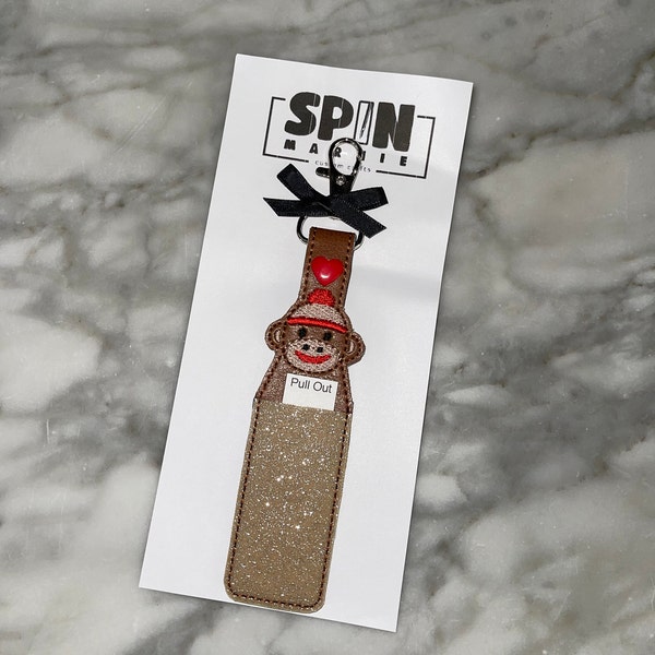 Sock Monkey Lip Balm Holder With Lobster Clasp - Etsy