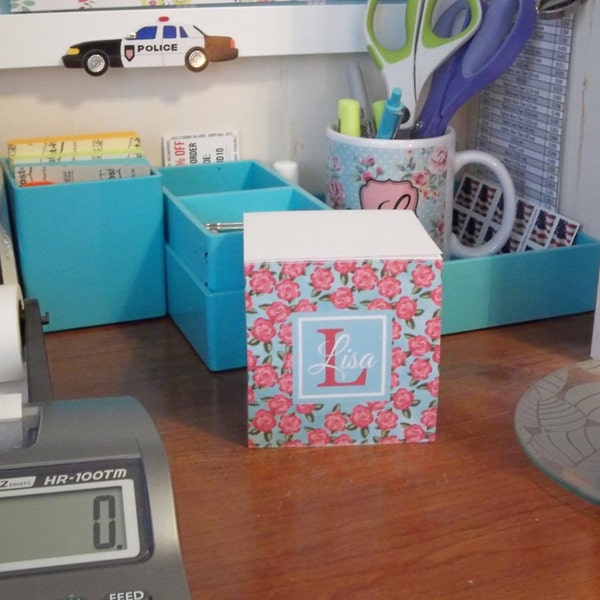 Preppy Collection Sticky Note Cube Choice of Pattern, Color, Frame ...