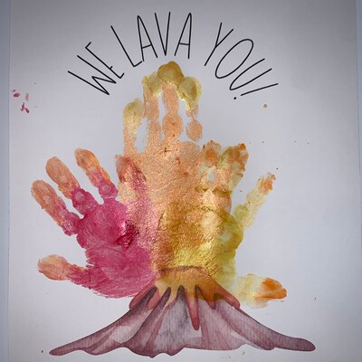 Fathers Day Handprint Art Printable-we Lava You - Etsy