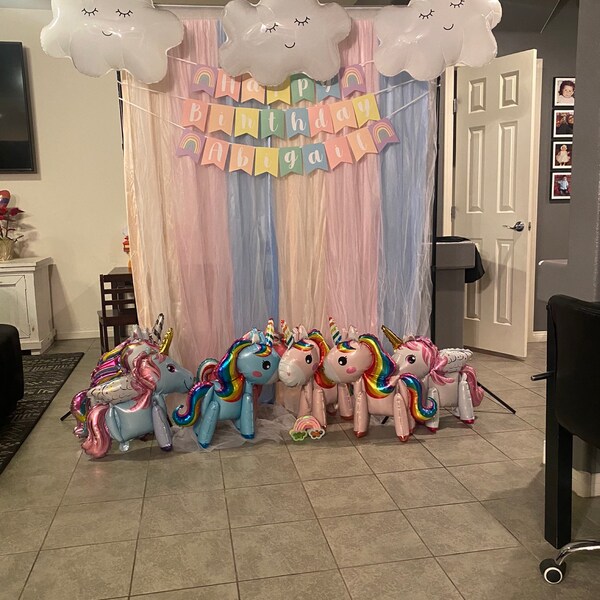 Boho Rainbow - Boho Happy Birthday Banner - Pastel Rainbow - Pastel ...