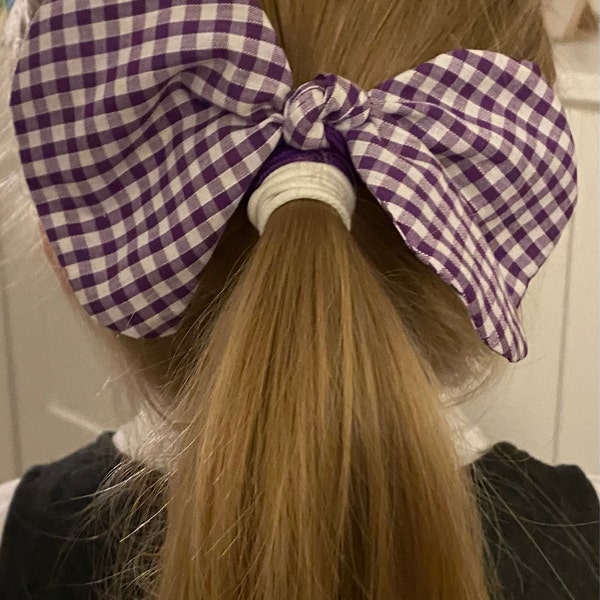 Royal Blue and Golden Yellow Fabric School Bows on Thick Bobbles - Etsy
