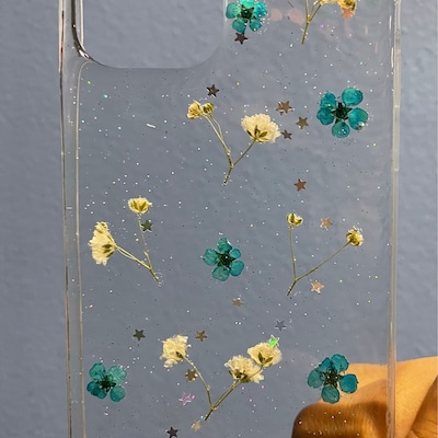 Real Flower Dried Flower Pressed Flower Phone Case,clear Case,iphone 15 ...