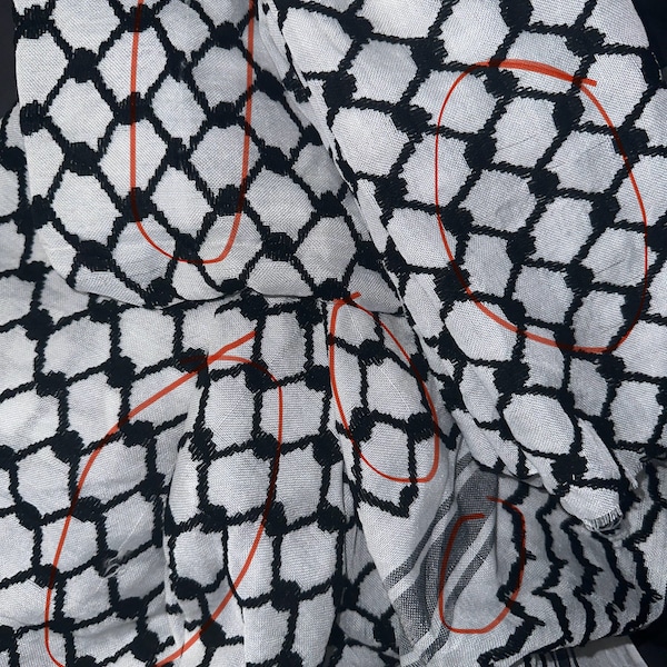 Authentic Palestinian Keffiyeh Shemagh, High Quality Hadab Hand-tied by ...