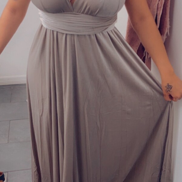 SILVER VELVET Infinity Dress/ Bridesmaids Dress/ Convertible Dress ...