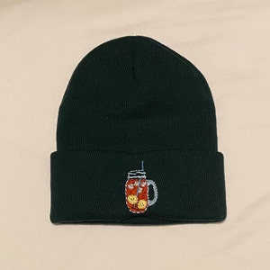 Evergreen Trees With Minimal Design on Hand Embroidered Beanie | Etsy