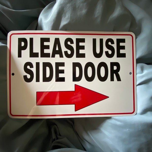 Please Use Side Door Arrow Right Metal Sign/ Magnetic Sign/ Magnetic ...