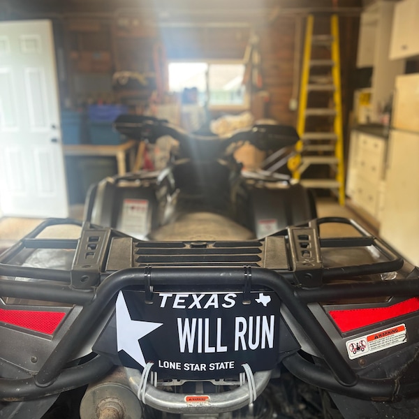 Texas QUIET Custom License Plate - Black Aluminum - Etsy