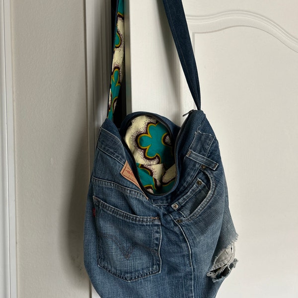 DIY Zipped Hobo Bag Sewing Pattern, Slouchy Denim Bag, 2 Sizes, 3 ...