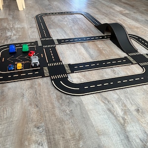 Wooden Car Track Road Track Toddler Gift for Kids Personalised Baby Boy ...