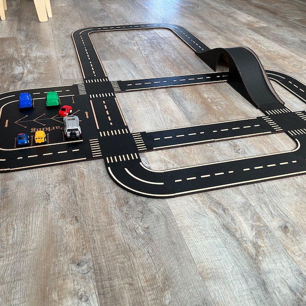 Personalized Wooden Car Track – Toddler Puzzle Toy, Hot Wheels ...