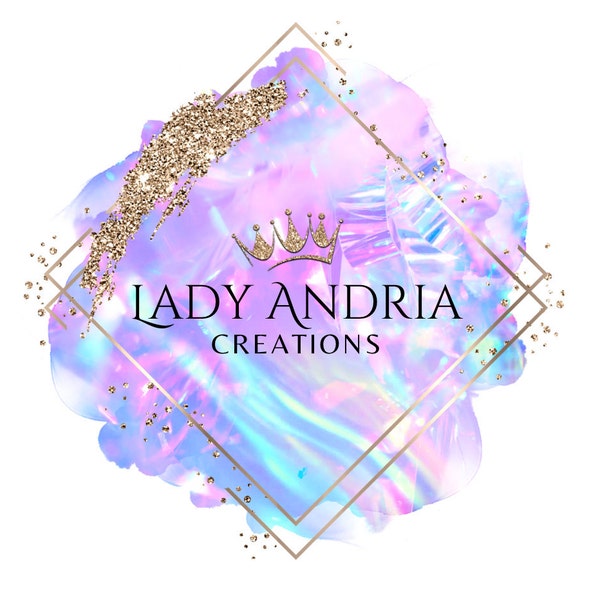 Iridescent Crystal Logo, Logo Design, Logo, Gold Glitter Logo ...