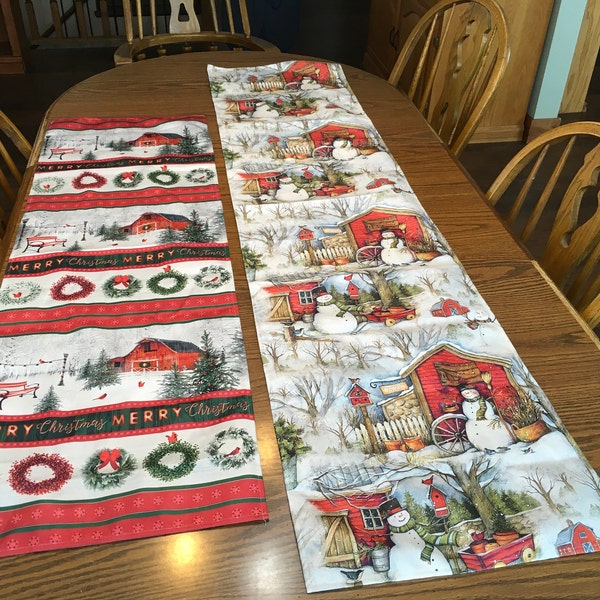Winter Trend Table Runners|snow, Houses and Trees Table Decor|snowman ...