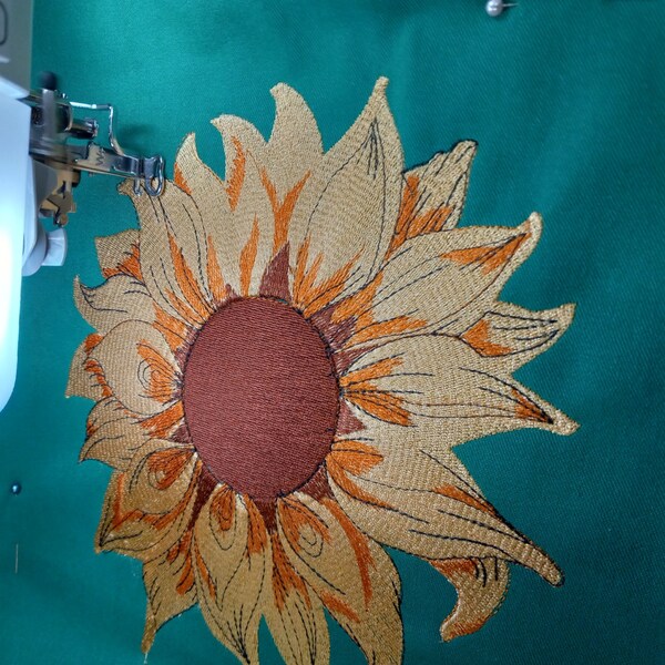 Sunflower Machine Embroidery Design, 6 Sizes, Instant Download - Etsy